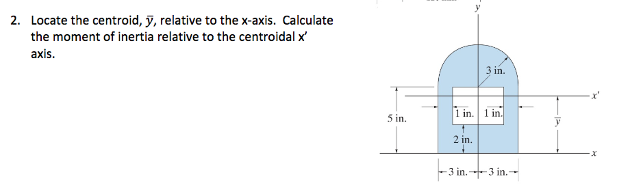 Solved Locate the centroid, y, relative to the x-axis. | Chegg.com
