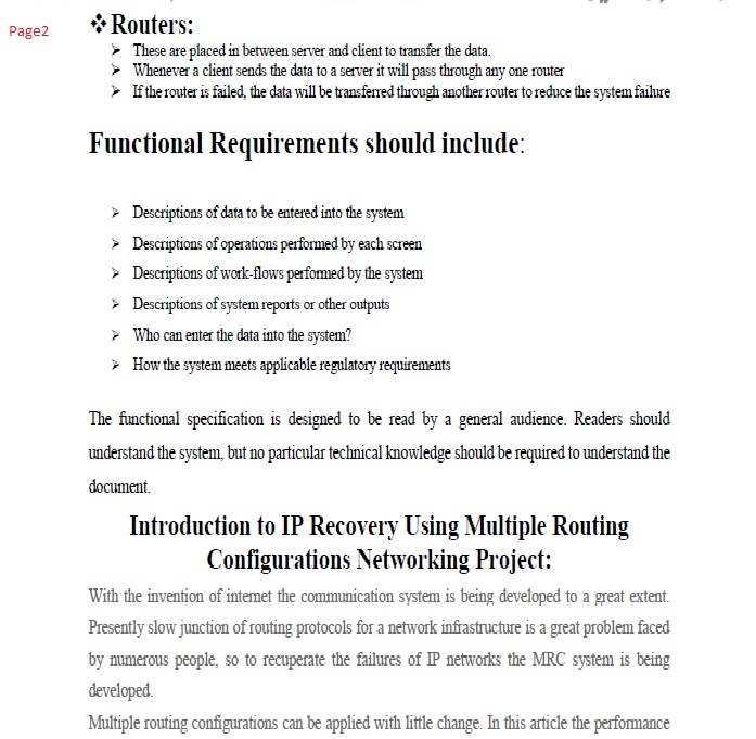 Solved Page1 IP Recovery using Multiple Routing | Chegg.com