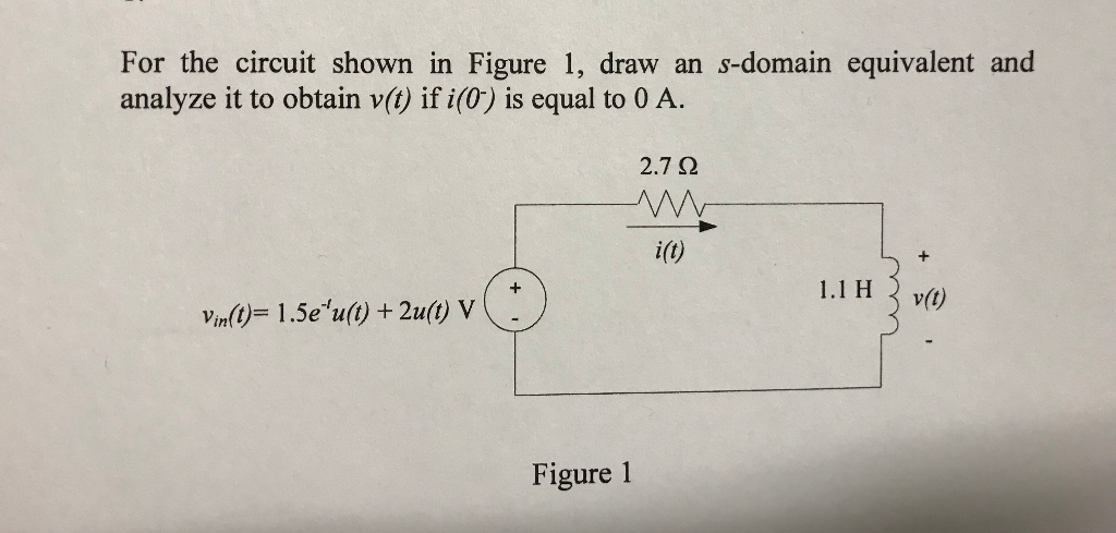 Solved For the circuit shown in Figure 1, draw an s-domain | Chegg.com