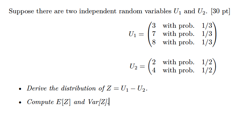 Solved Suppose there are two independent random variables | Chegg.com