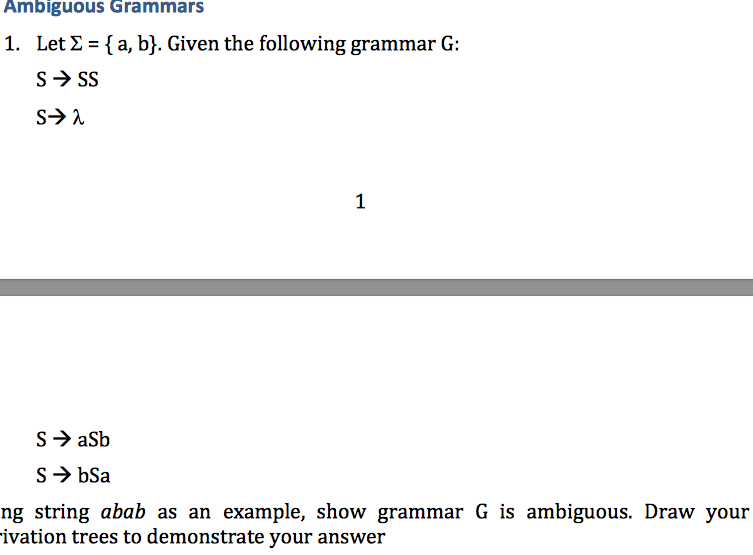 Solved Let sigma = {a, b}. Given the following grammar G: S | Chegg.com