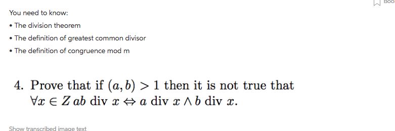 Solved You need to know: The division theorem The | Chegg.com
