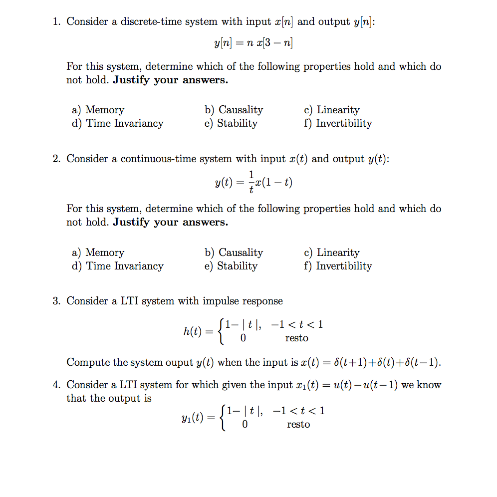 Solved 1 Consider A Discrete Time System With Input N And 7053