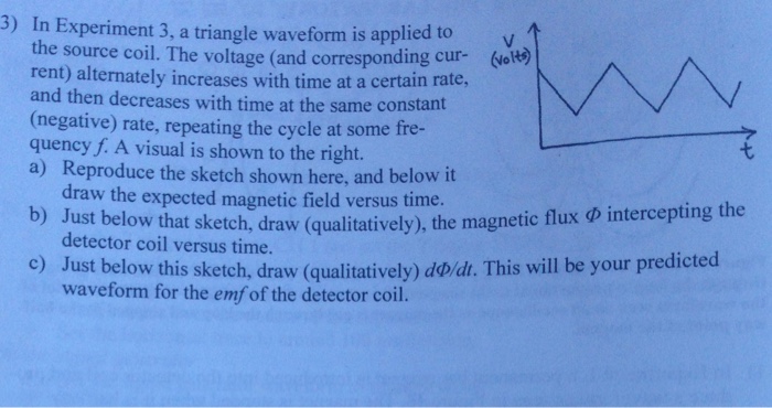 Solved In Experiment 3. a triangle waveform is applied to | Chegg.com