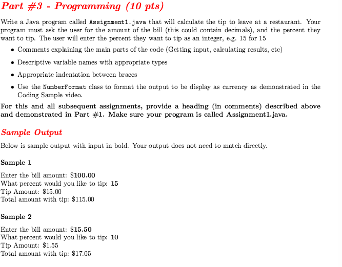 Solved Write a Java program called Assignment 1. java that | Chegg.com