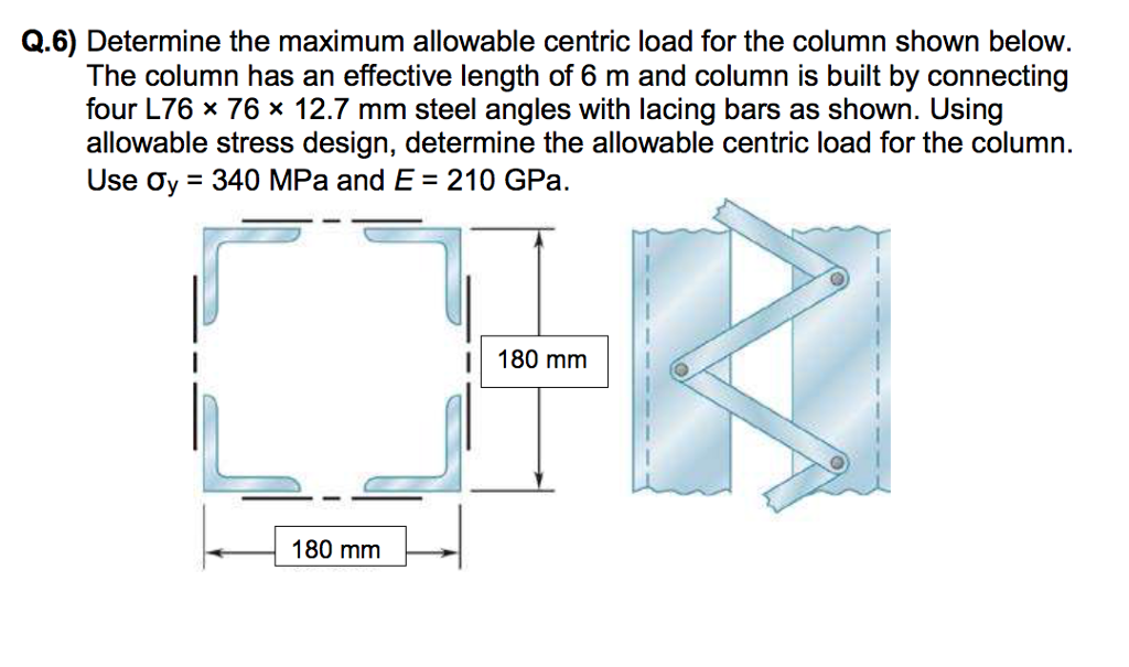 Solved Determine the maximum allowable centric load for the | Chegg.com
