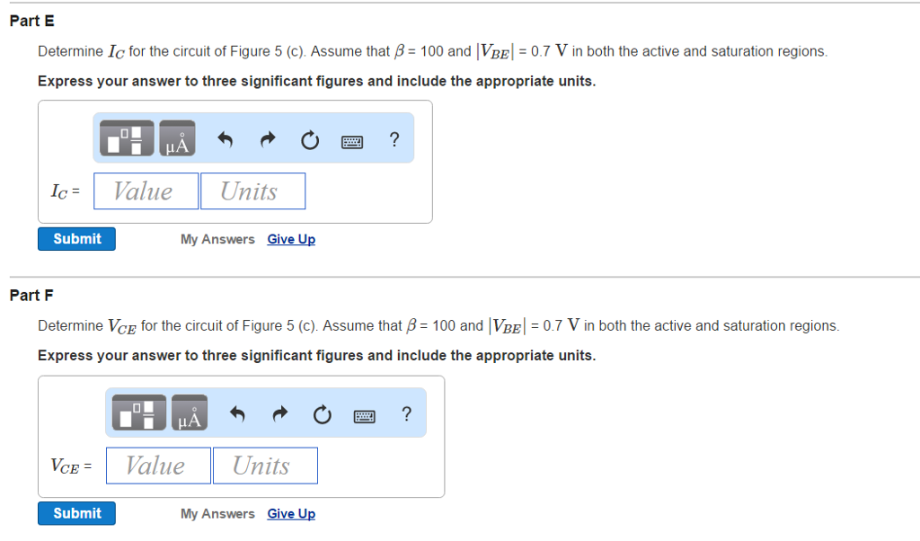Solved Use the large-signal models shown in Figure 1(Figure | Chegg.com