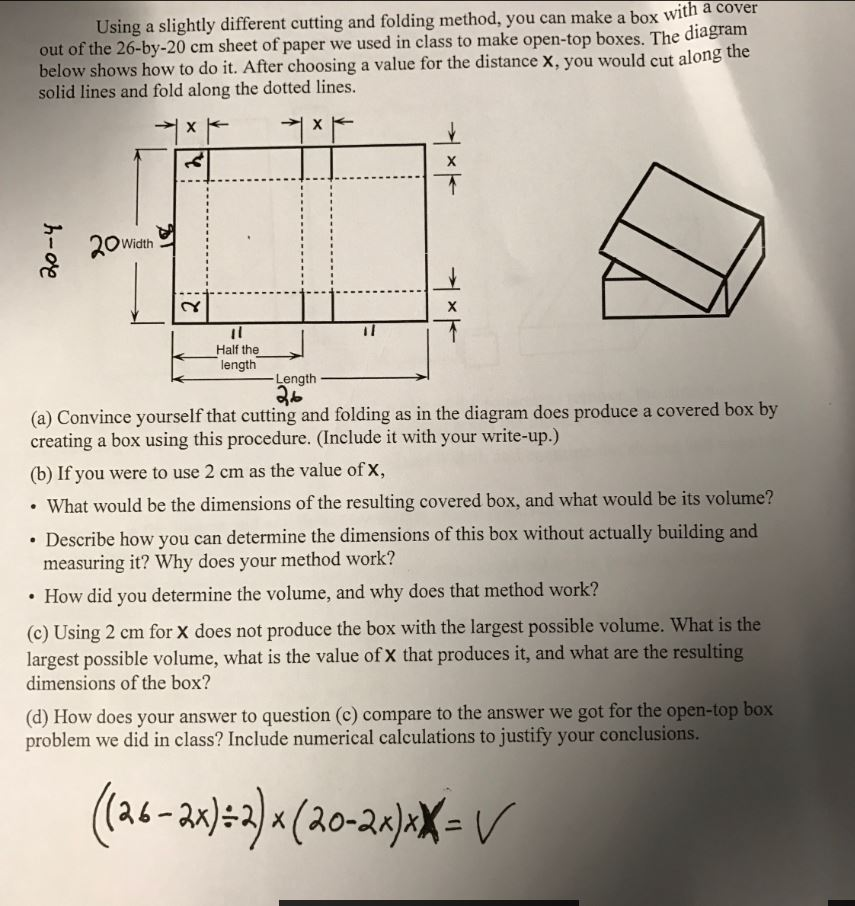 Solved Using a slightly different cutting and folding | Chegg.com