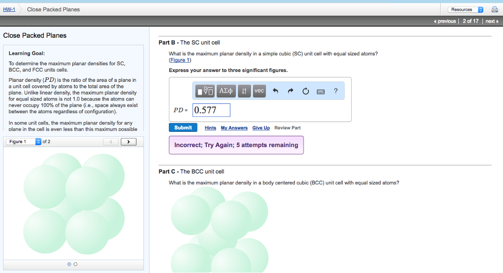 Solved HW-1 Close Packed Planes Close Packed Planes Learning | Chegg.com