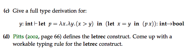 * Problem 2 (16 points) * Give full type derivations | Chegg.com