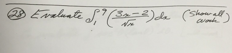 Solved Evaluate Integral (3x-2/root x)dx between the limits | Chegg.com