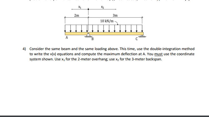 Solved Use the double-integration method to write M(x), | Chegg.com