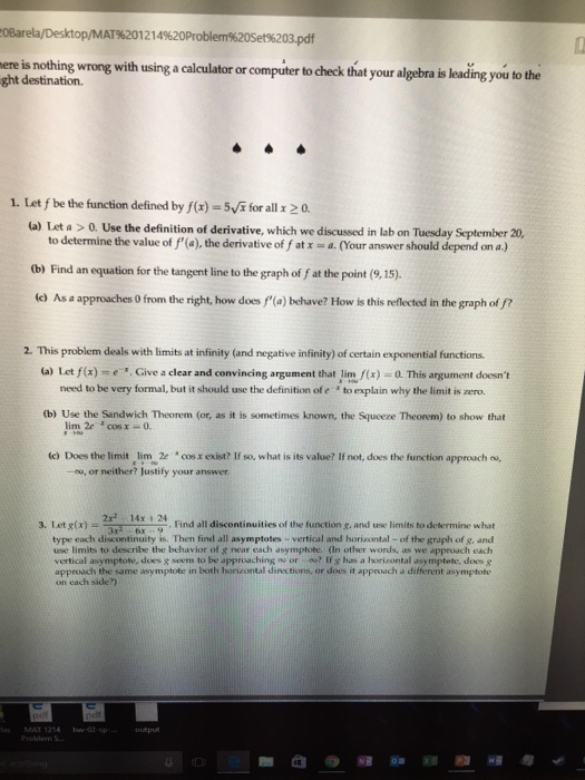 Solved Let f be the function defined by f(x) = 5 squareroot | Chegg.com