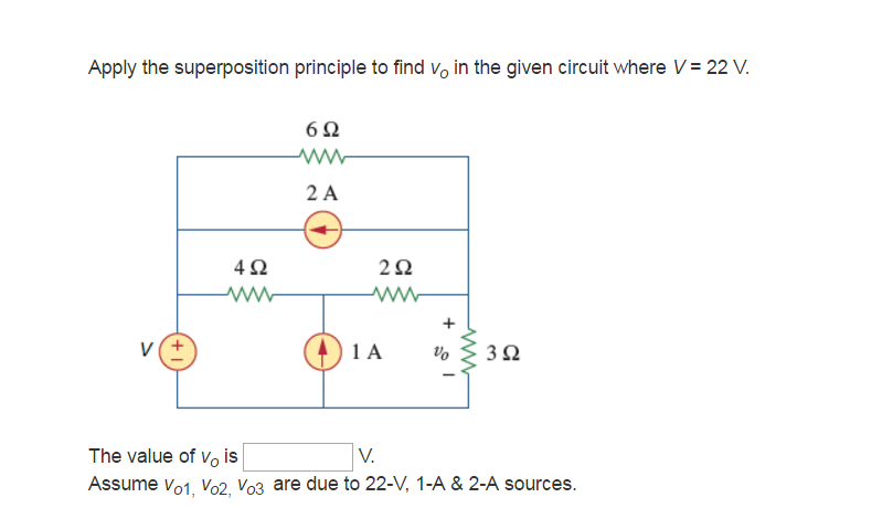 Solved Apply the superposition principle to find V_o in the | Chegg.com