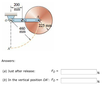 Solved The link OA and pivoted circular disk are released | Chegg.com