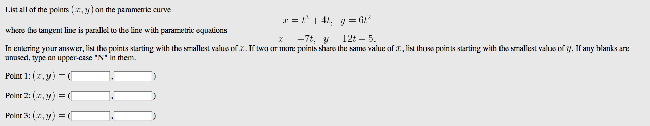 Solved List all of the points (x, y) on the parametric curve | Chegg.com