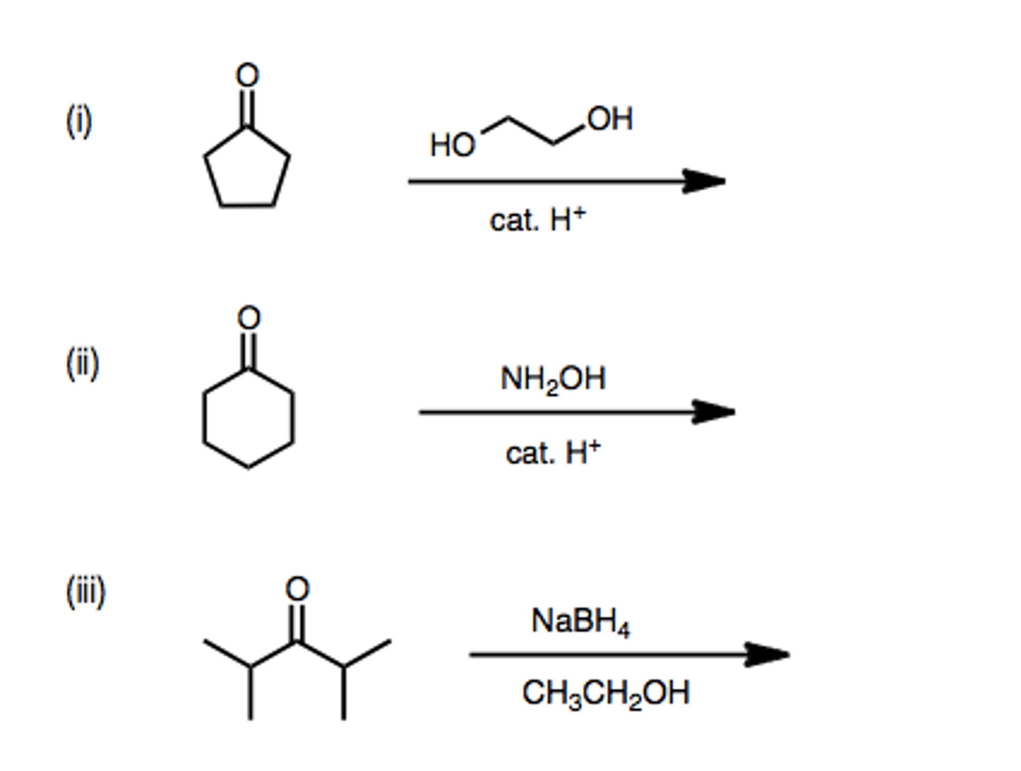 Solved (iii) OH HO cat. H NH OH Cat. H NaBH CH2CH2OH | Chegg.com