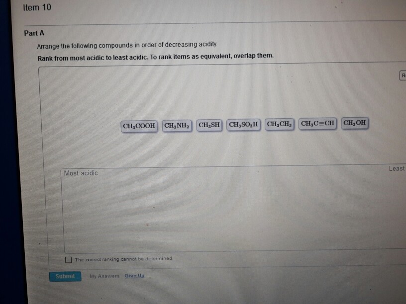 Solved Arrange The Following Compounds In Order Of