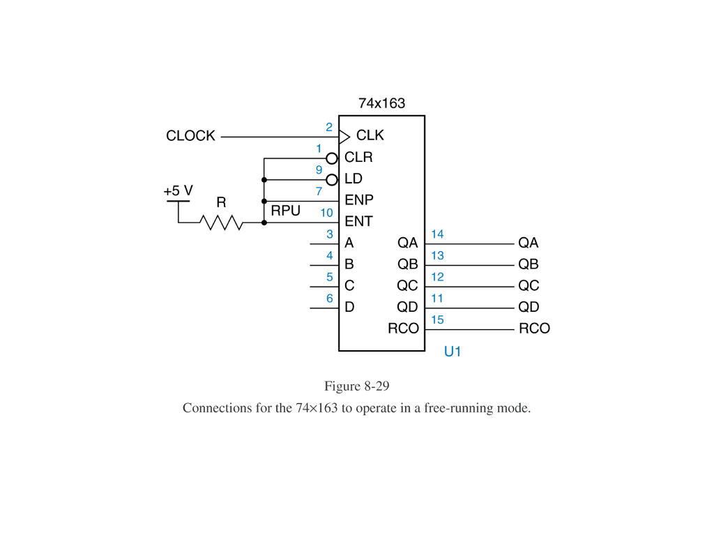 Solved 1. Using the 74LS163 counter below (D is the | Chegg.com
