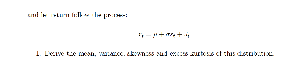 Solved Problem 1: Modeling heavy-tails with jumps The | Chegg.com