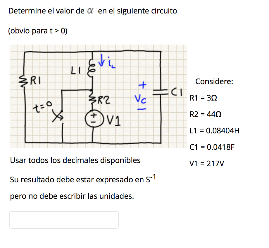 Solved Determine el valor de ? en el siguiente circuito | Chegg.com