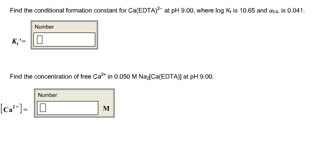 Solved Find the conditional formation constant for | Chegg.com