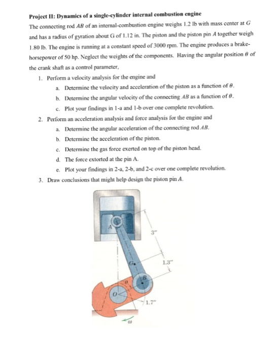 Solved Dynamics of a single-cylinder internal combustion | Chegg.com