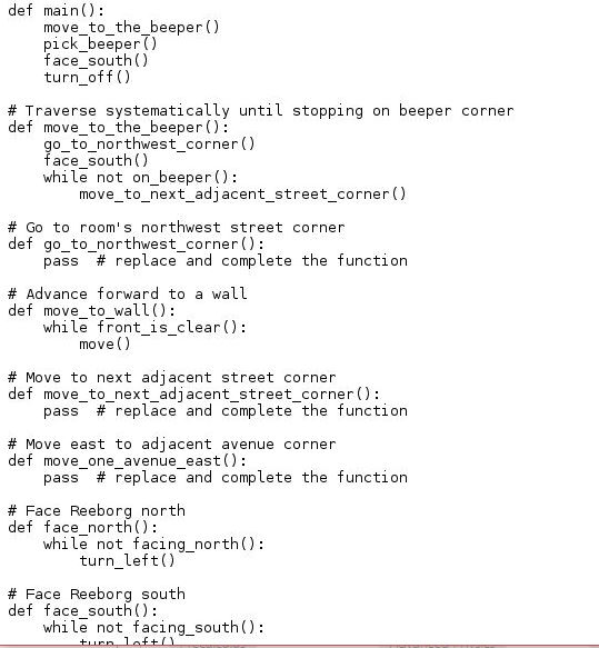 TASK: Assume that Reeborg is somewhere in a | Chegg.com
