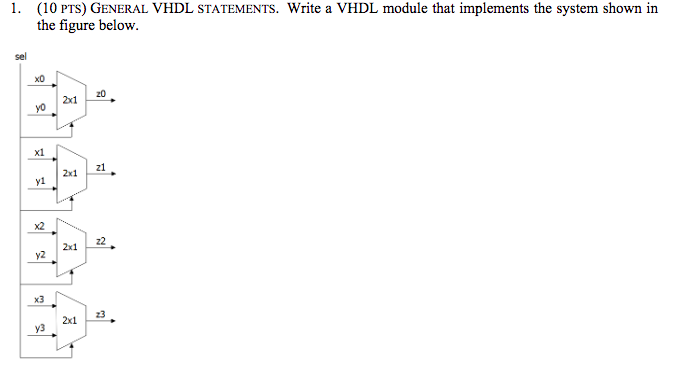 Solved 1 10 Pts General Vhdl Statements Write A Vhdl