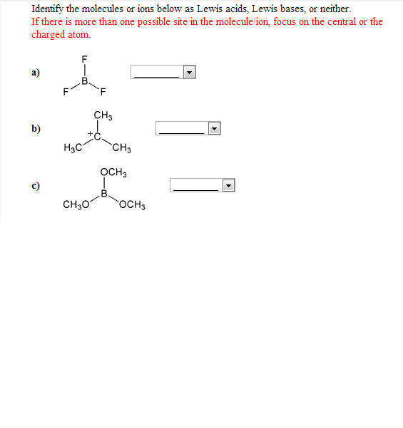 Solved Identify the molecules or ions below as Lewis acids: | Chegg.com