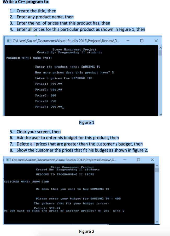 Solved Write a C++ program to: Create the title, then Enter | Chegg.com