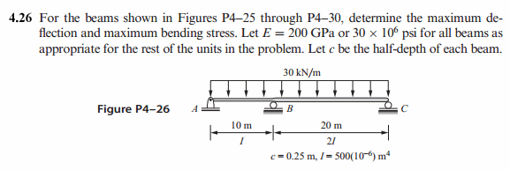 Solved 4.26 For the beams shown in Figures P4-25 through | Chegg.com