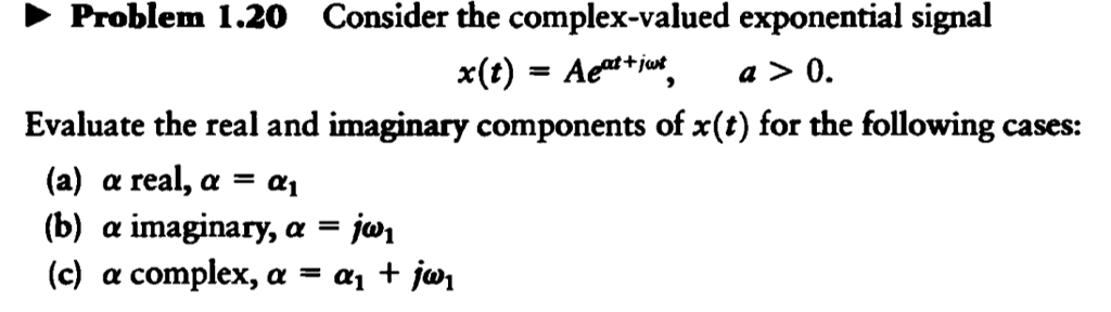 Solved Consider the complex-valued exponential signal x(t) | Chegg.com