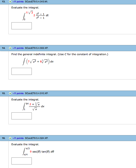 Solved Evaluate the integral. integral_0^1/Squareroot 3 2 | Chegg.com