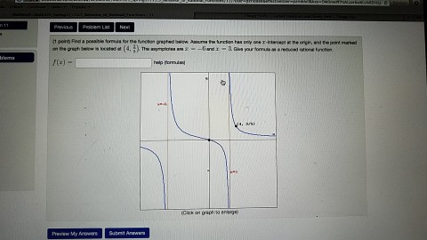 Solved find a possible formula for the function graphed | Chegg.com