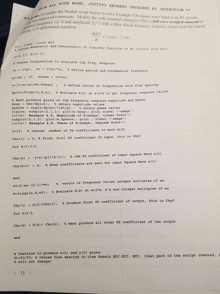 Solved Consider the Matlab script below to solve Example 4.8 | Chegg.com