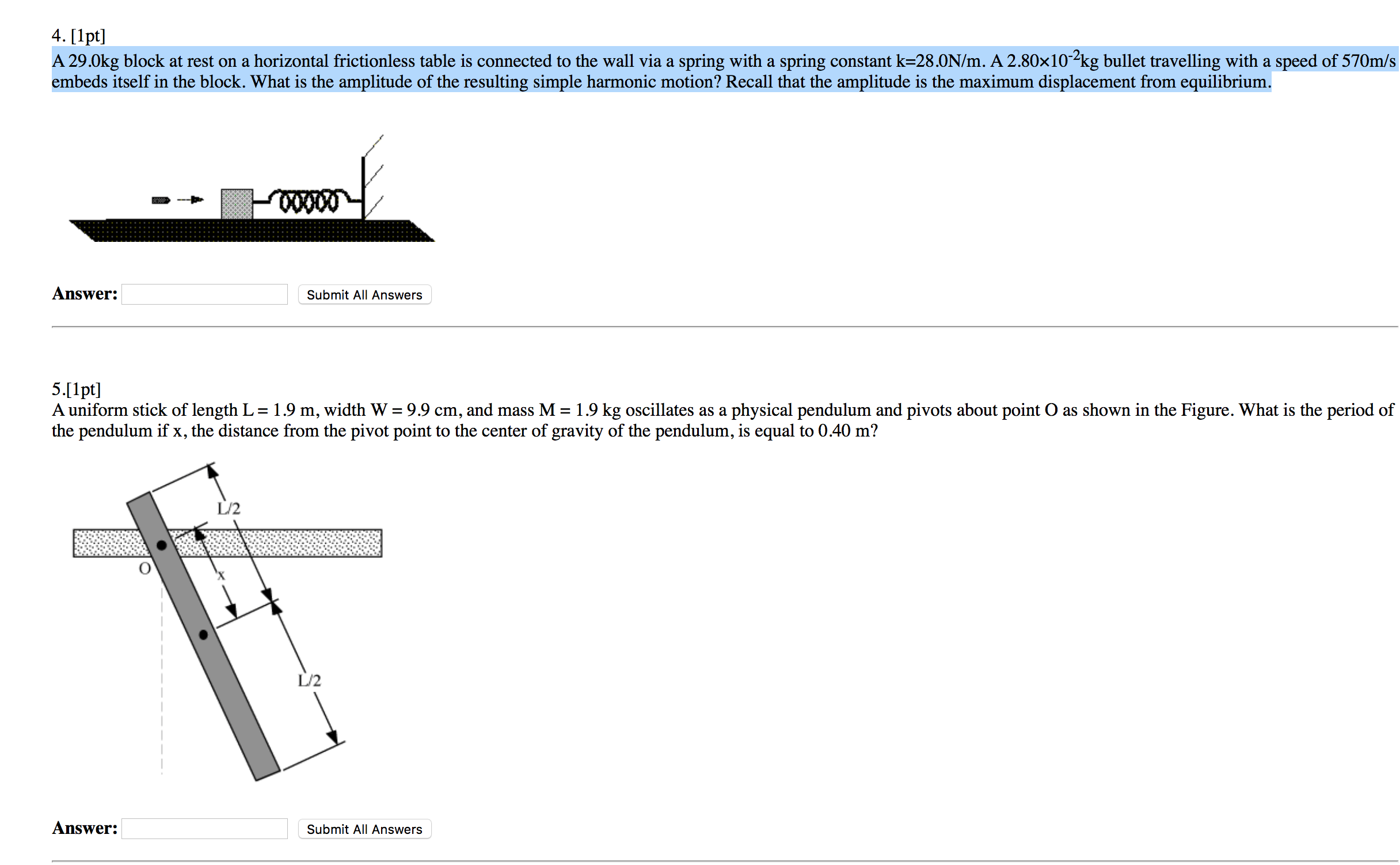 Solved A 29.0kg block at rest on a horizontal frictionless | Chegg.com