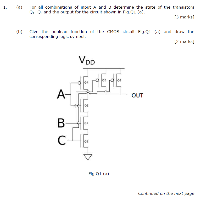 Solved A For All Combinations Of Input A And B Determine 1654