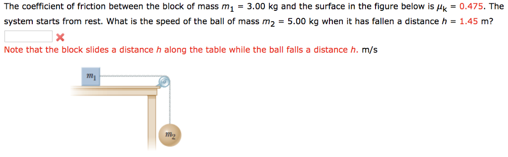 Solved The coefficient of friction between the block of mass | Chegg.com