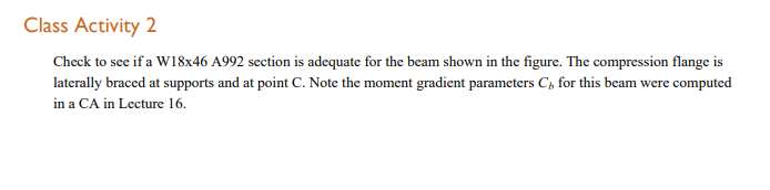 Class Activity 2 Check to see if a W18x46 A992 | Chegg.com
