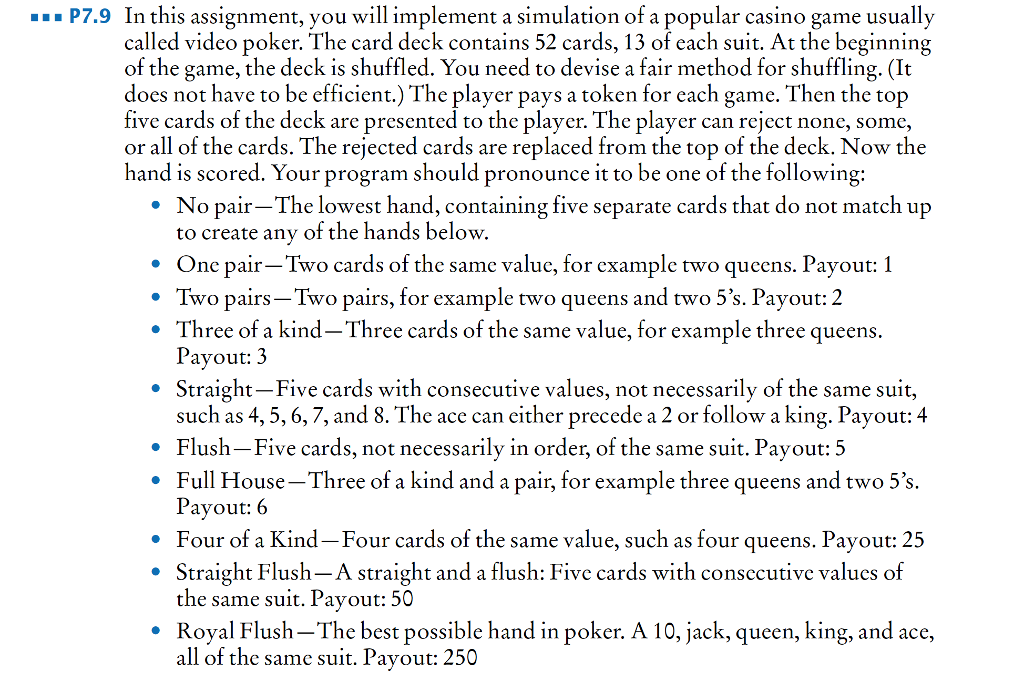 Solved Create 4 classes ( Game, Deck, Player, Card) and the | Chegg.com