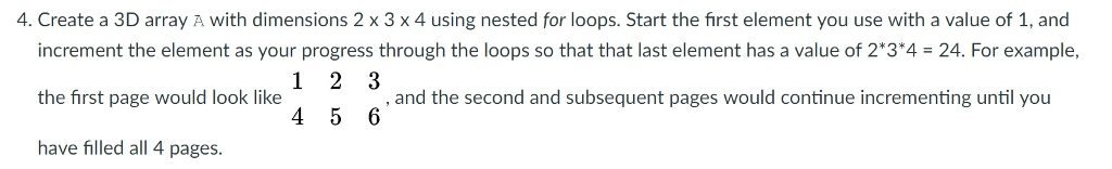 Solved IN **MATLAB** Create a 3D array A with dimensions | Chegg.com