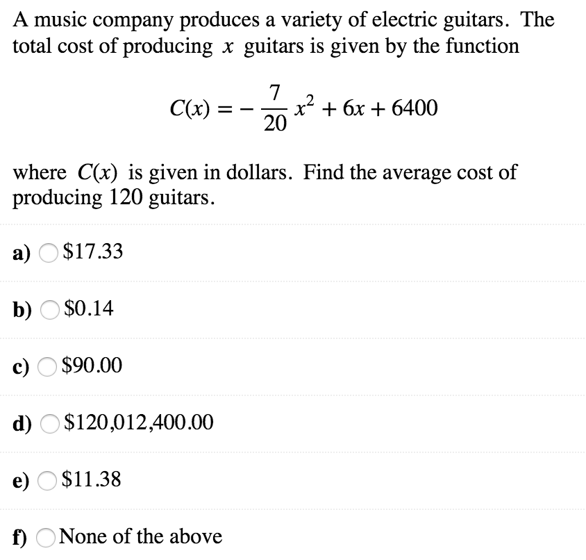 Solved ic company produces a variety of electric guitars. | Chegg.com