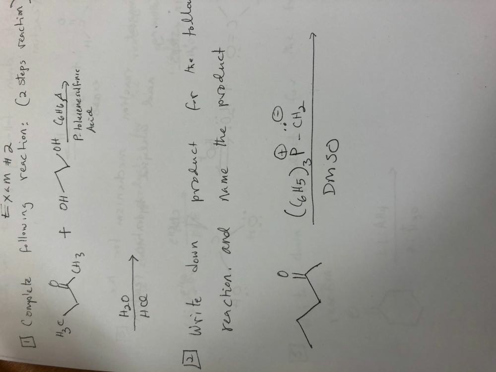 Solved reac ton (2 steps reachin 3 c CH3 H2.0 wri te cl | Chegg.com