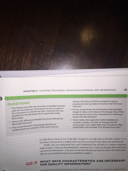 Solved CHAPTER 2 BUSINESS PROCESSES, INFORMATION SYSTEMS, | Chegg.com