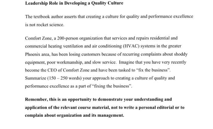 Solved: The Textbook Author Asserts That Creating A Cultur... | Chegg.com