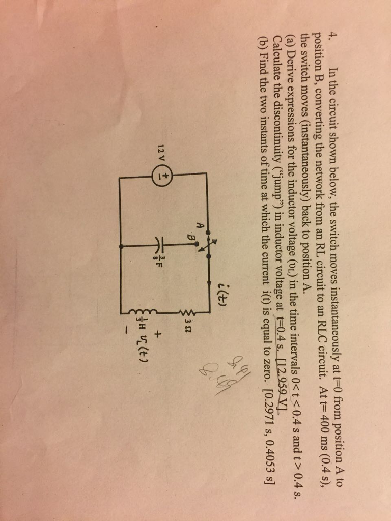 Solved In the circuit shown below, the switch moves | Chegg.com