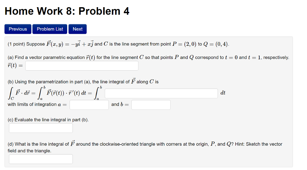 Solved Suppose F(x, y) = -yi + xj and C is the line segment | Chegg.com