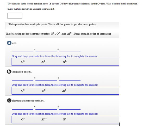 Solved Two elements in the second transition series (Y | Chegg.com