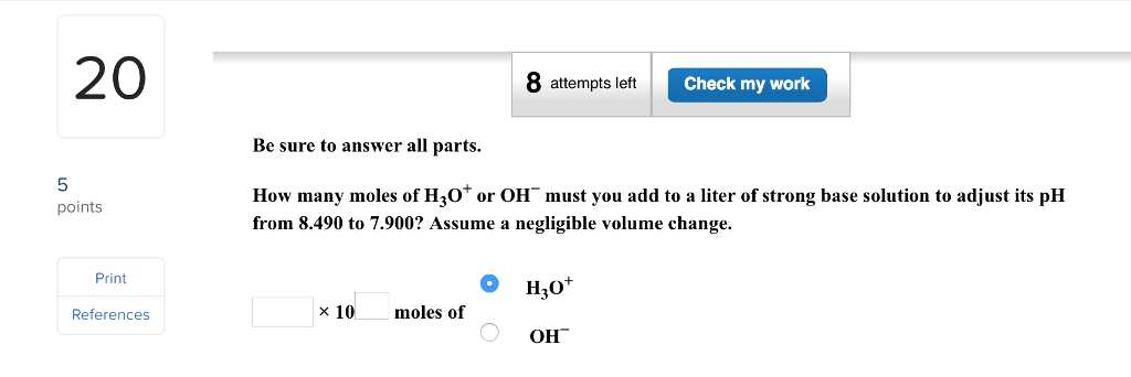 Solved 20 8 attempts left Check my work Be sure to answer | Chegg.com